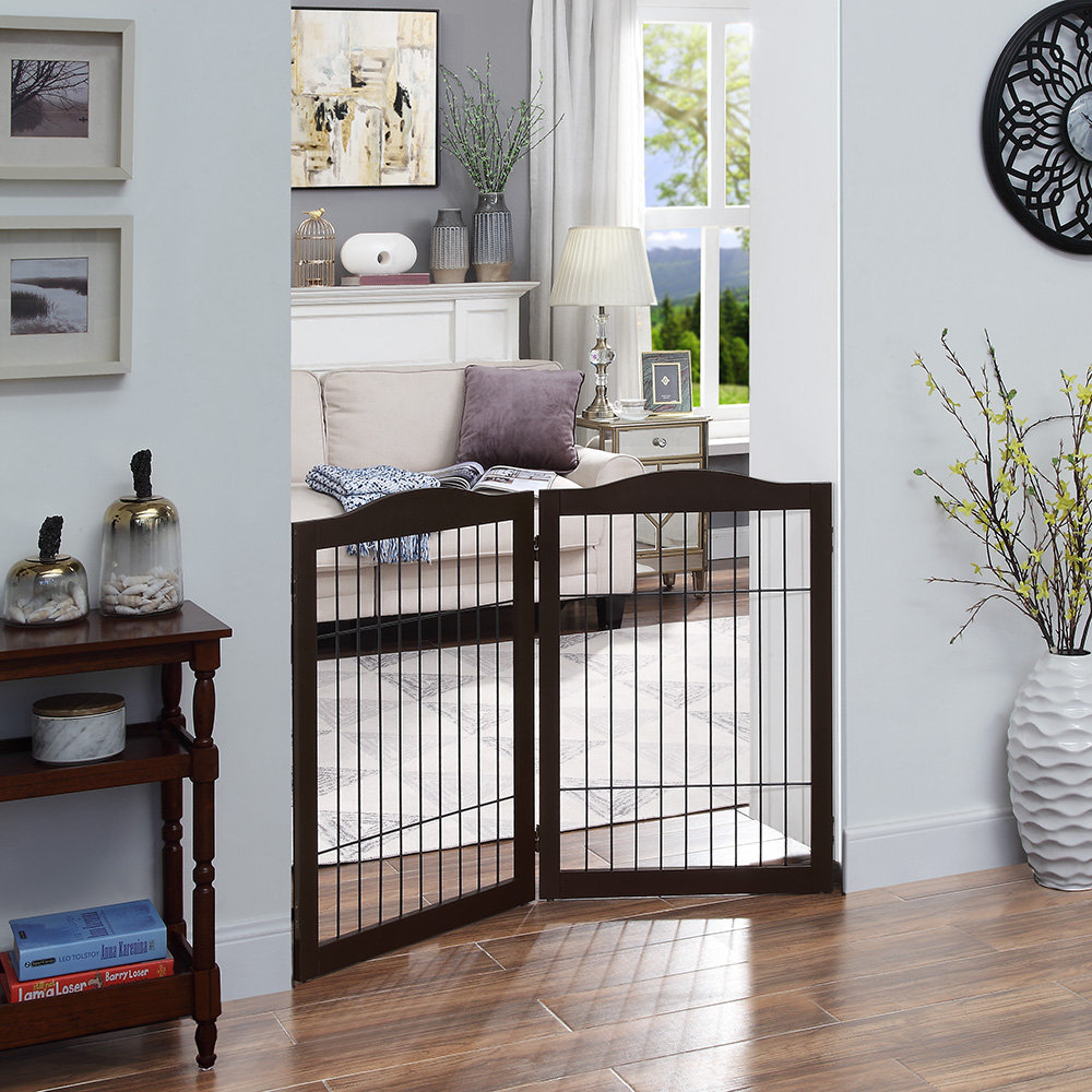 Tucker Murphy Pet™ Briant Wood Adjustable Free Standing Pet Gate ...