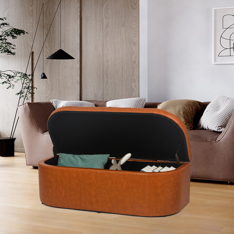 Latitude Run® Khyrin Faux Leather Flip Top Storage Bench & Reviews ...