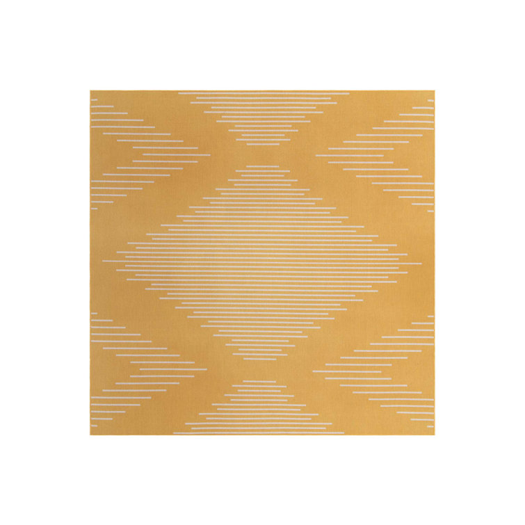 Union Rustic Yellow/White Indoor/Outdoor Rug | Wayfair