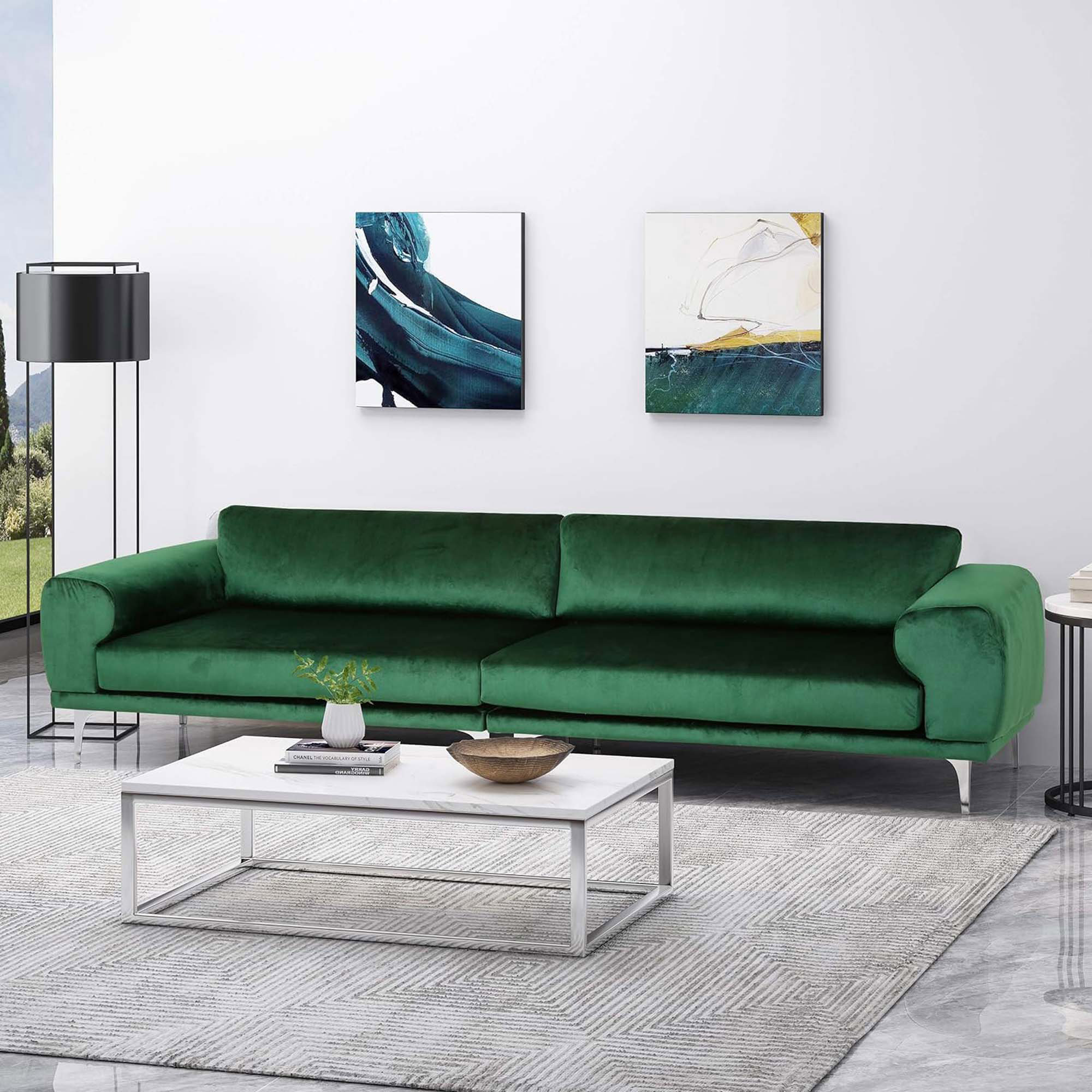 Mercer41 4-seat Sofa with Metal Legs, Modern for Living Room and Study ...