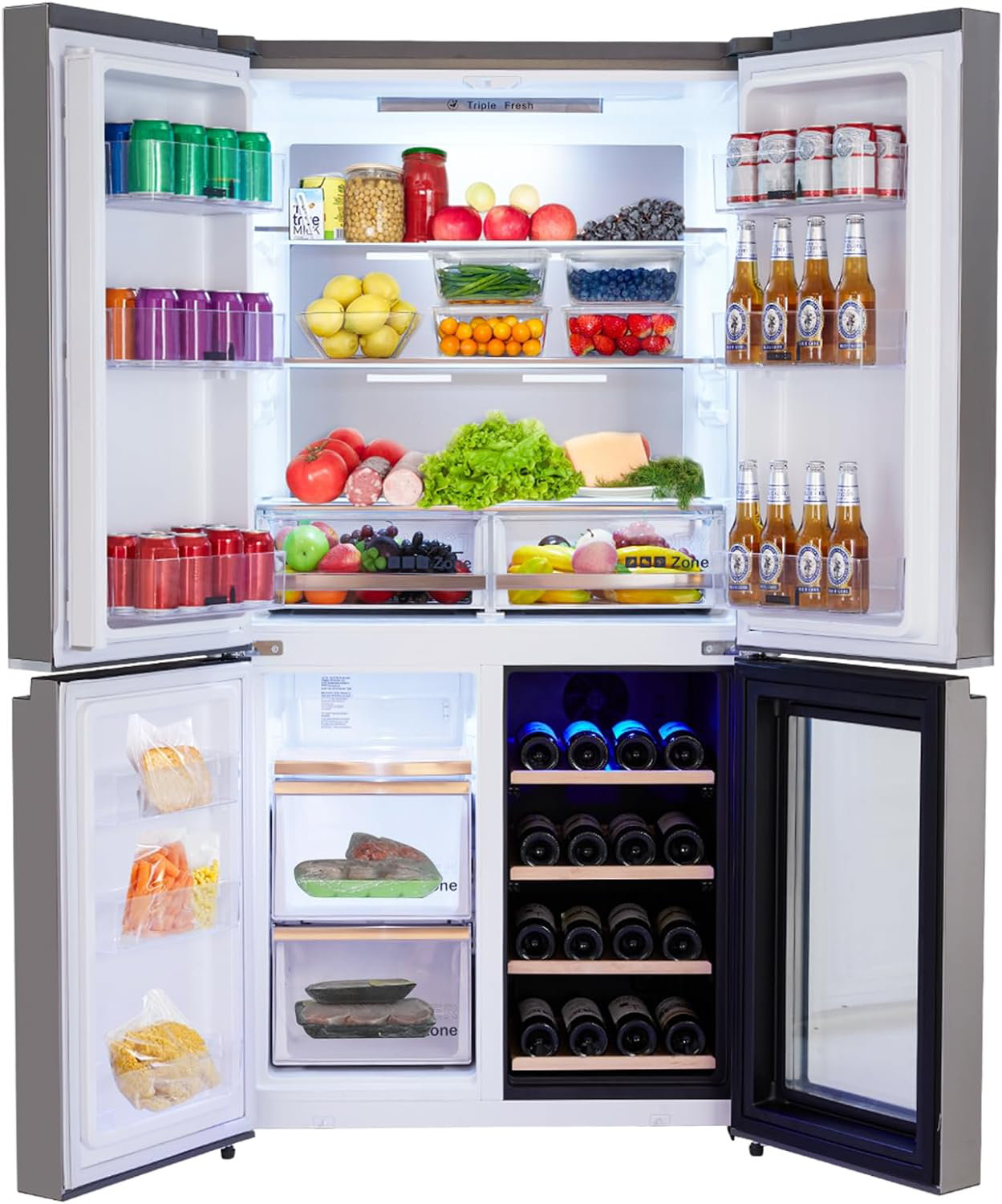 Yesurprise French Door Refrigerator 21 Cu.ft. Counter Depth ...