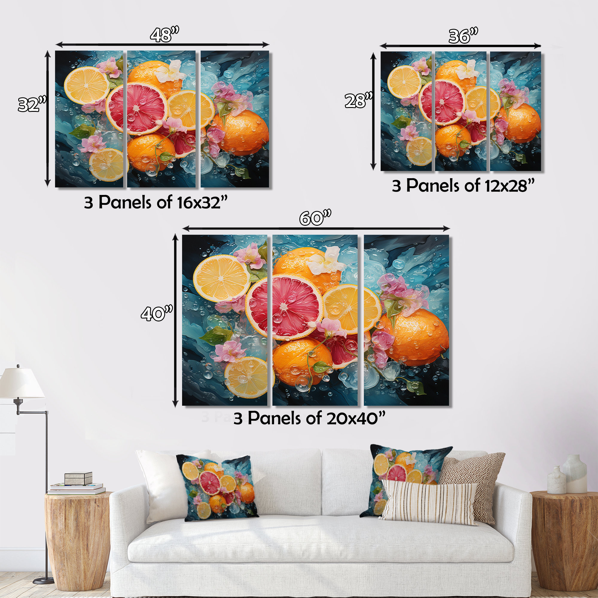 Design Art Citrusy Delight I - Fruits Metal Wall Art Prints Set | Wayfair