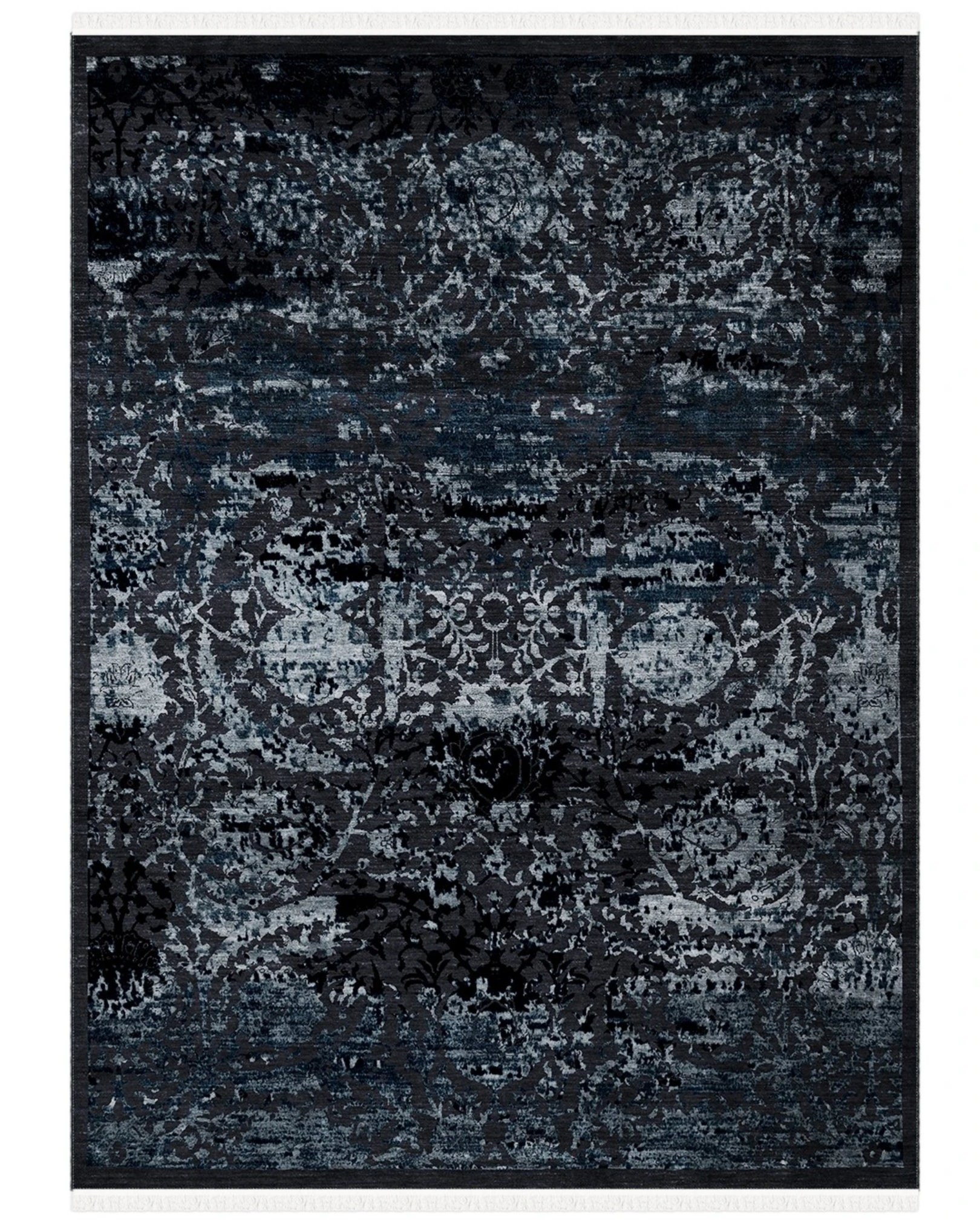 Bungalow Rose Tapis gris anthracite à aspect rétro tissé à la machine ...