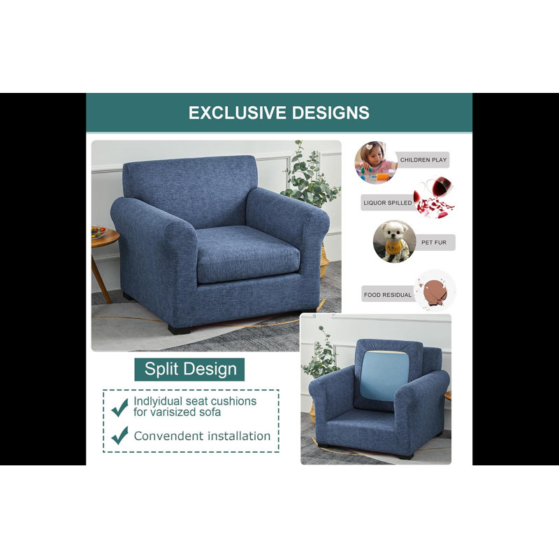 Cozy Oasis 2 Piece Chair Covers Stretch Chair Slipcovers With Arms ...
