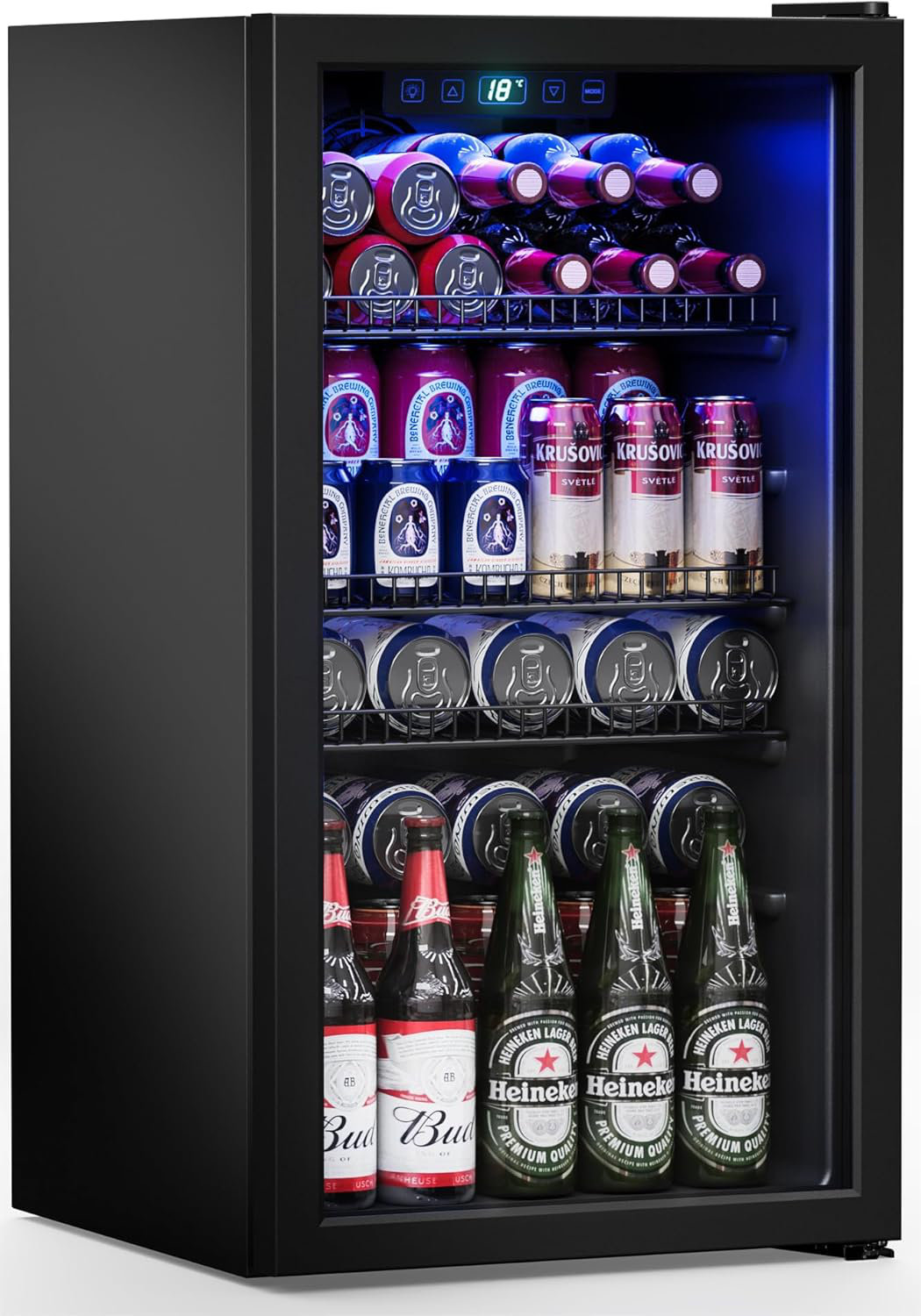 ATC CABINETS 120 Cans Freestanding Mini Fridge Cooler with Glass Door ...