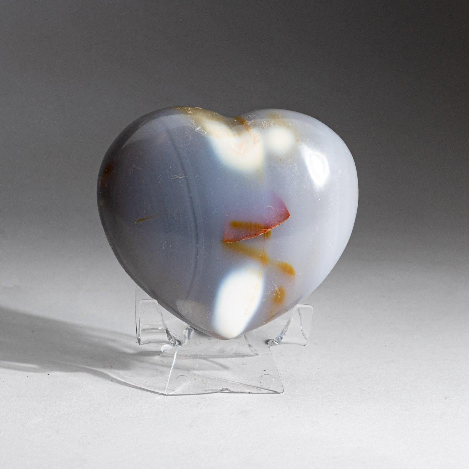 Astro Gallery of Gems Blue Chalcedony Orca Stone Heart from Madagascar ...