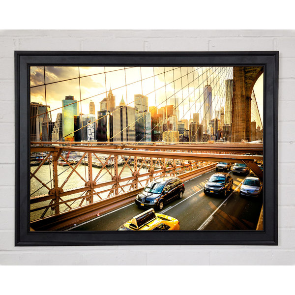 Ebern Designs NYC Bridge With Traffic - Single Picture Frame Print ...