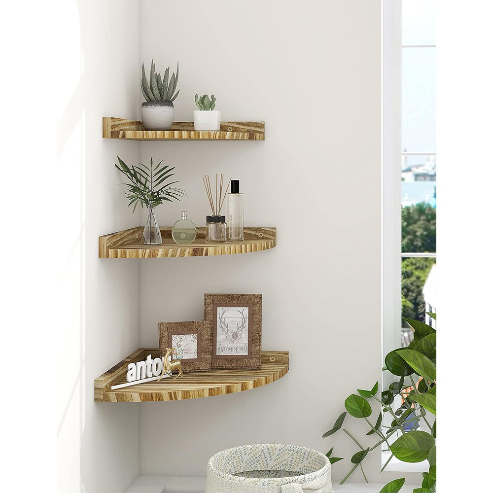 Loon Peak Corner Shelves Wall Mounted, Rustic Farmhouse Corner Floating ...