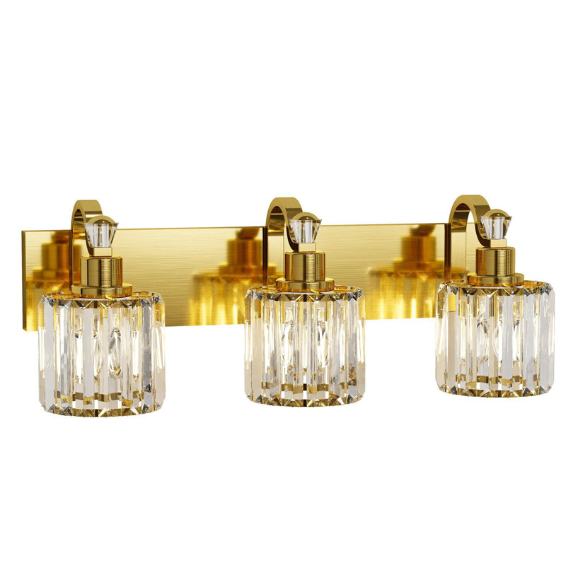 House of Hampton® Modern Crystal Bathroom Vanity Lights Gold | Wayfair