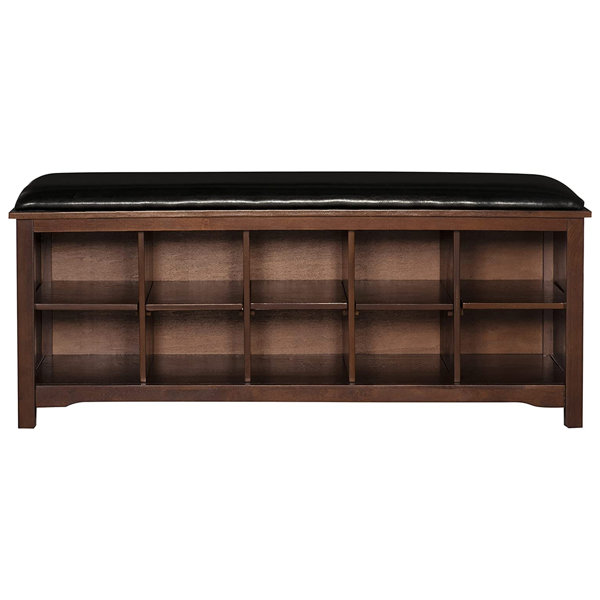 JEUPDAY 10 Pair Solid Wood Shoe Storage Bench | Wayfair
