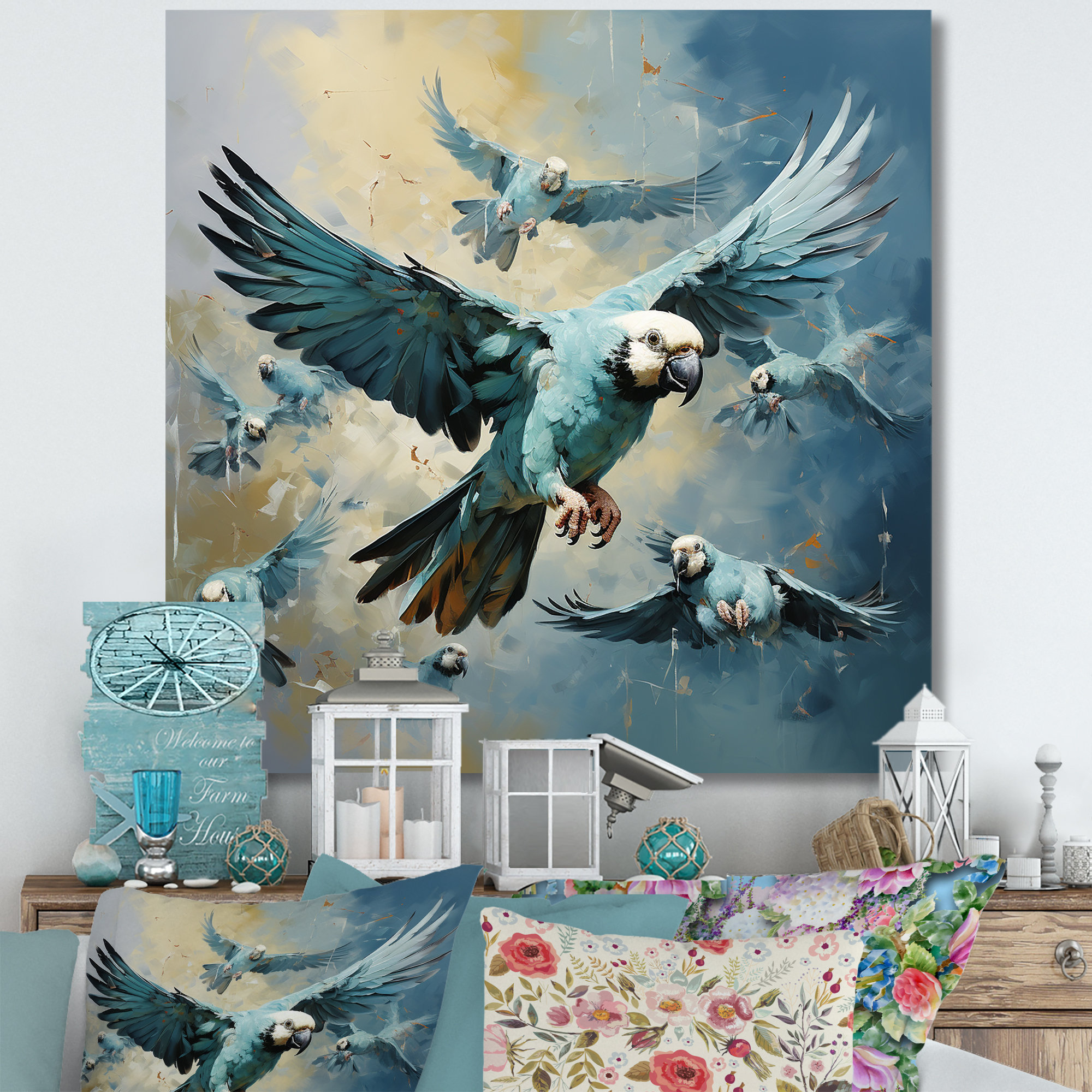 Bay Isle Home™ Parrots Harmony In Flight Elegance I On Canvas Print ...