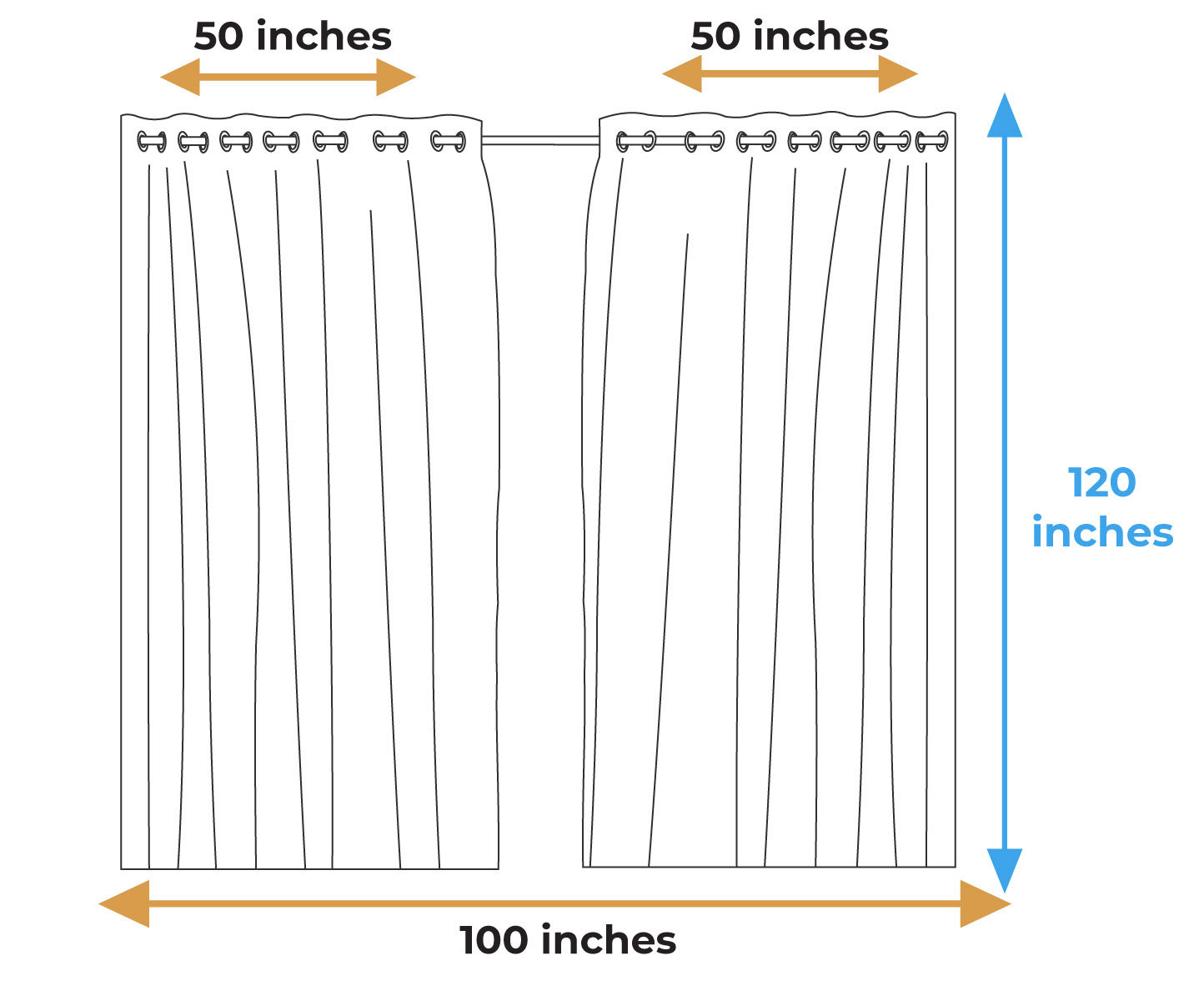 George Oliver Retro Grommet Curtain Wave Geometric Motif Art Deco 50" x ...