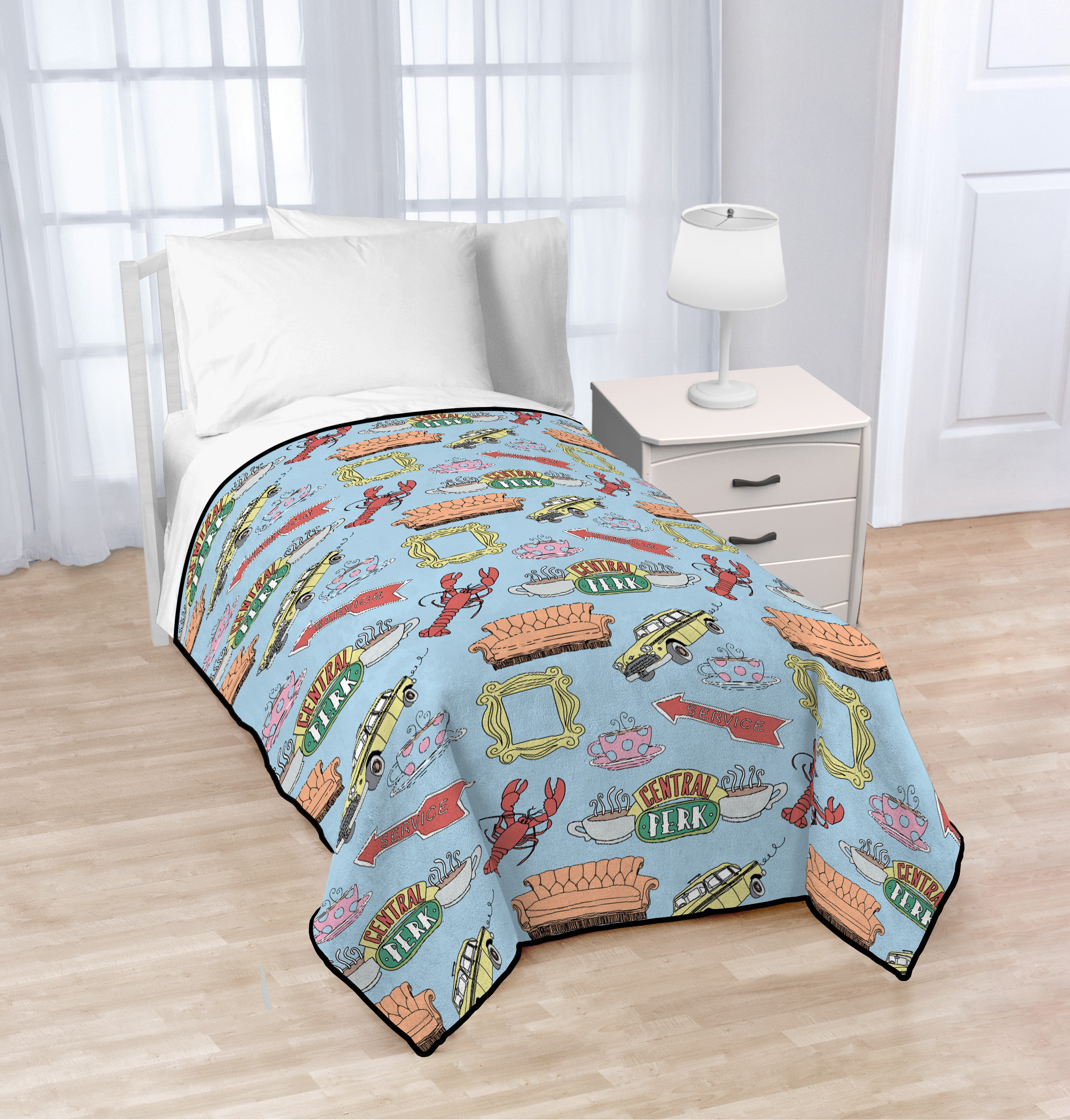 Warner Brothers Friends Spring Doodles Silk Touch Throw Blanket | Wayfair