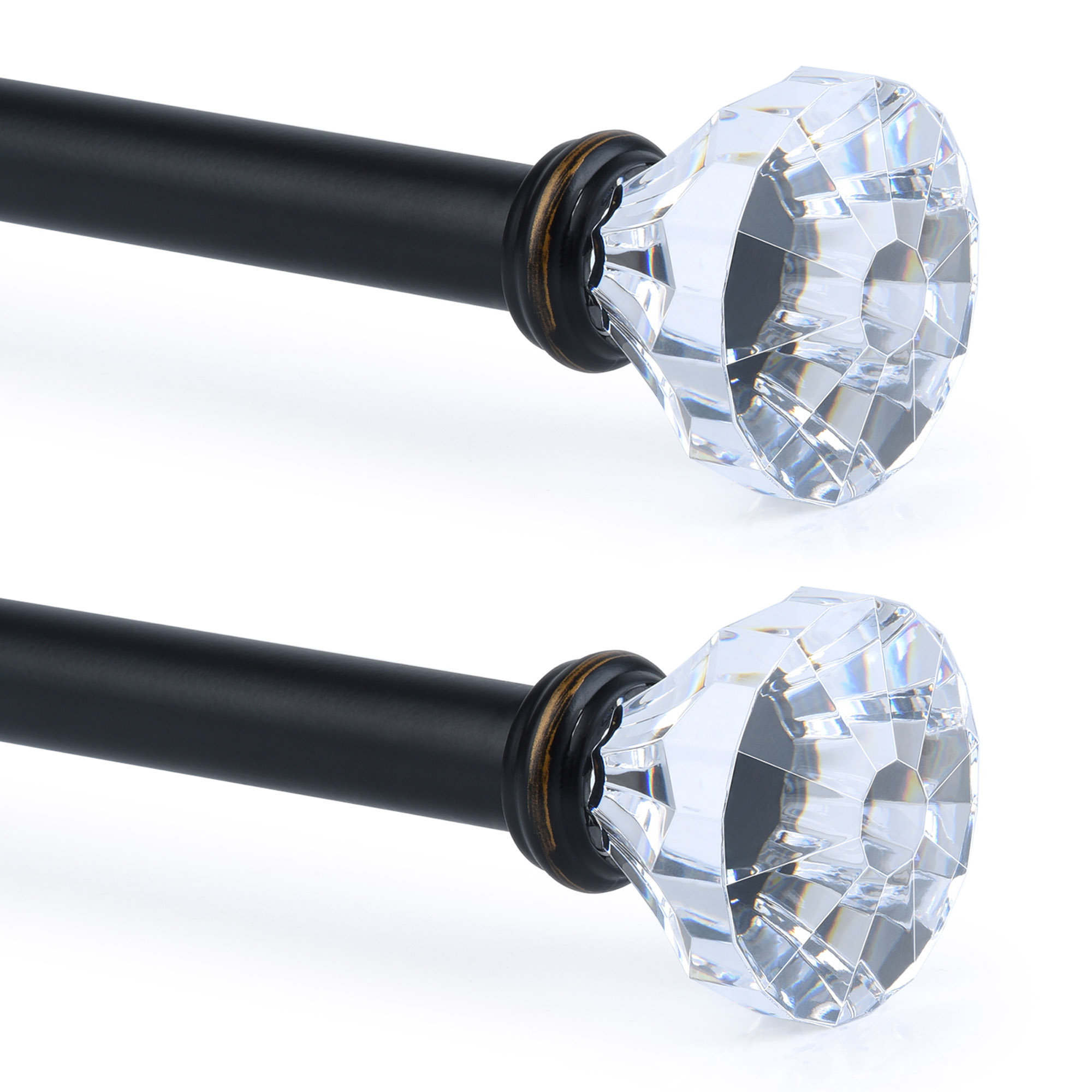 Rosdorf Park Risley Black Adjustable Single Curtain Rod | Wayfair