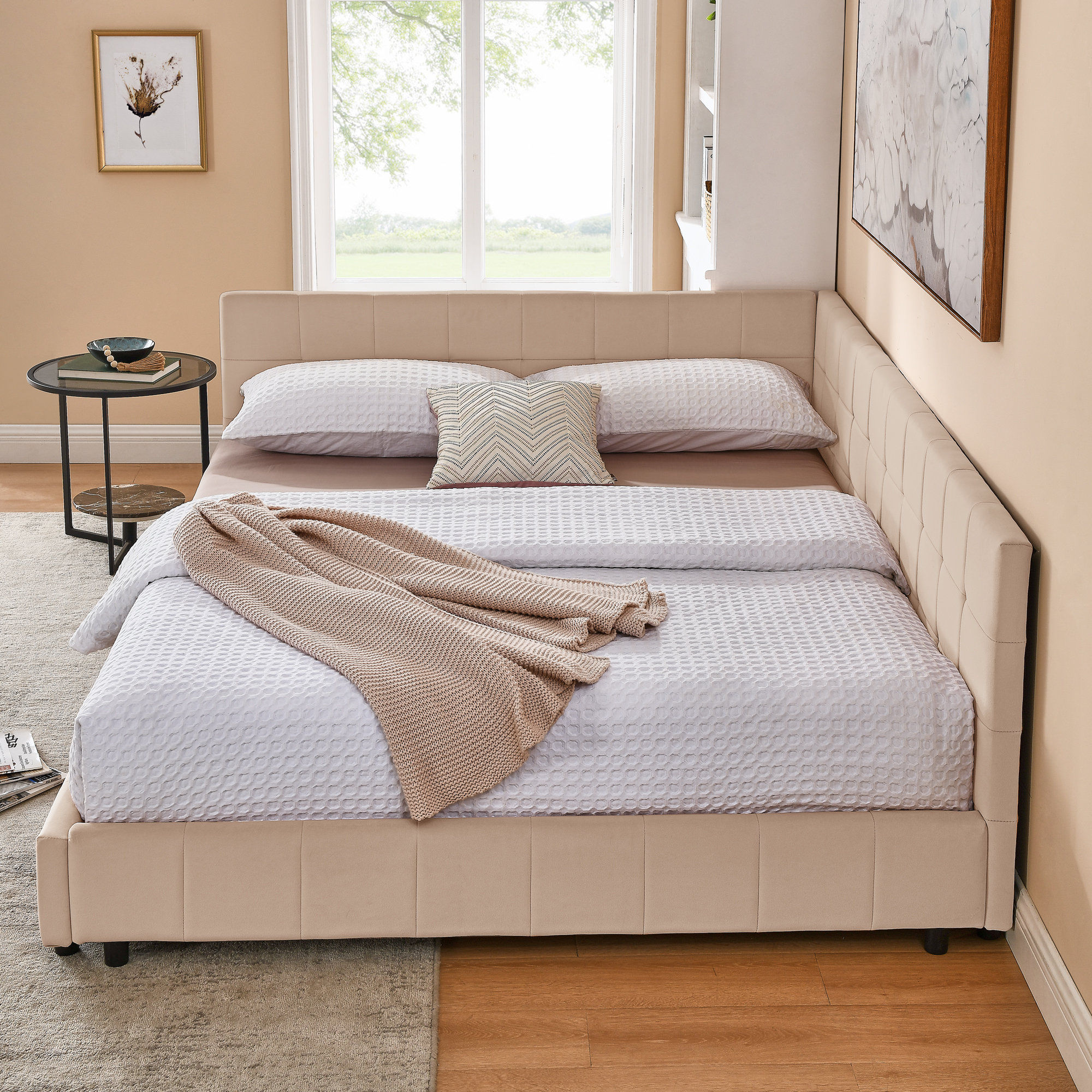 House of Hampton® Upholstered tufted bed frame without box spring | Wayfair