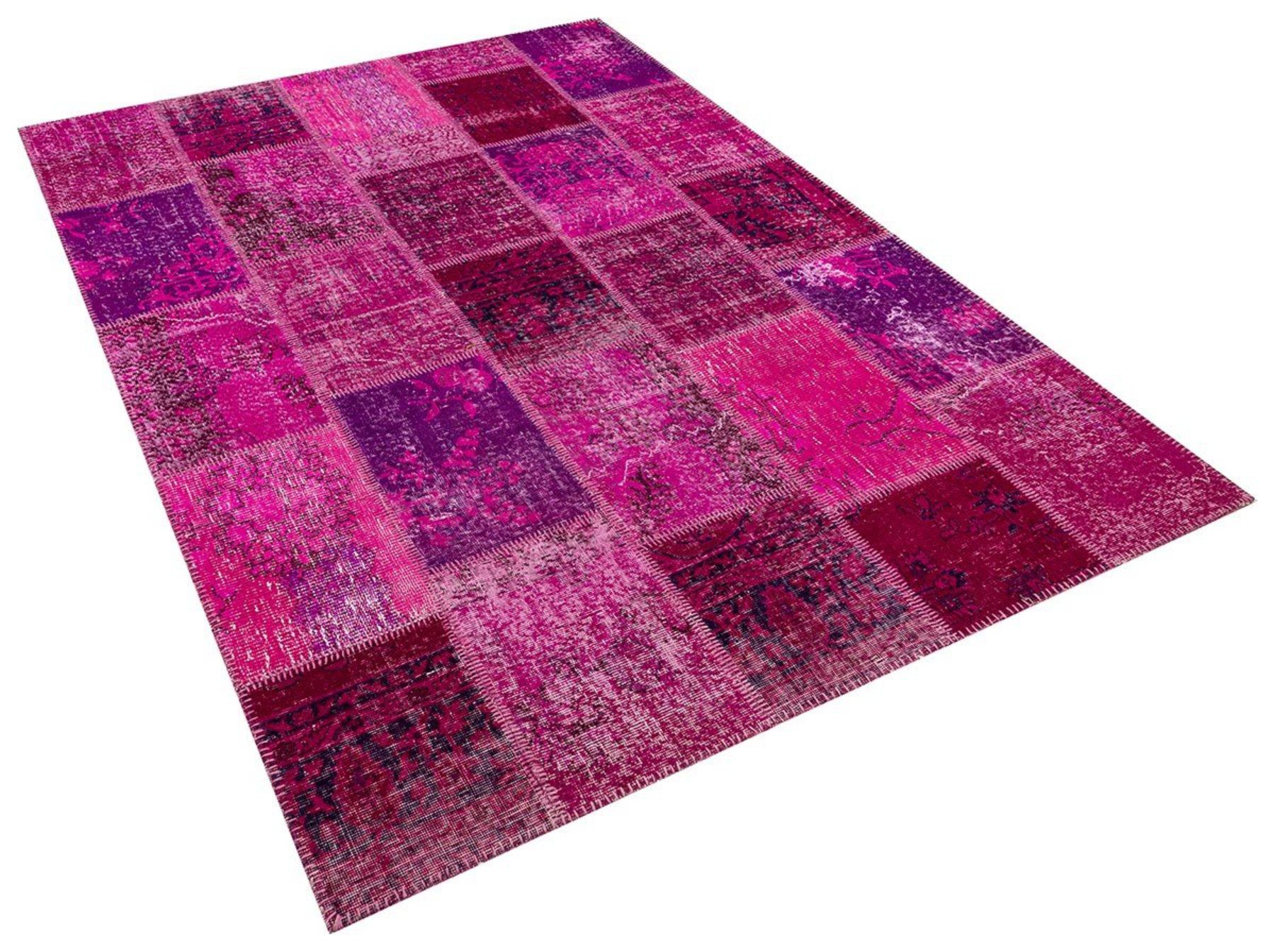 Isabelline Modern Kabishayan Handmade Fuschia Purple Geometric Area Rug ...