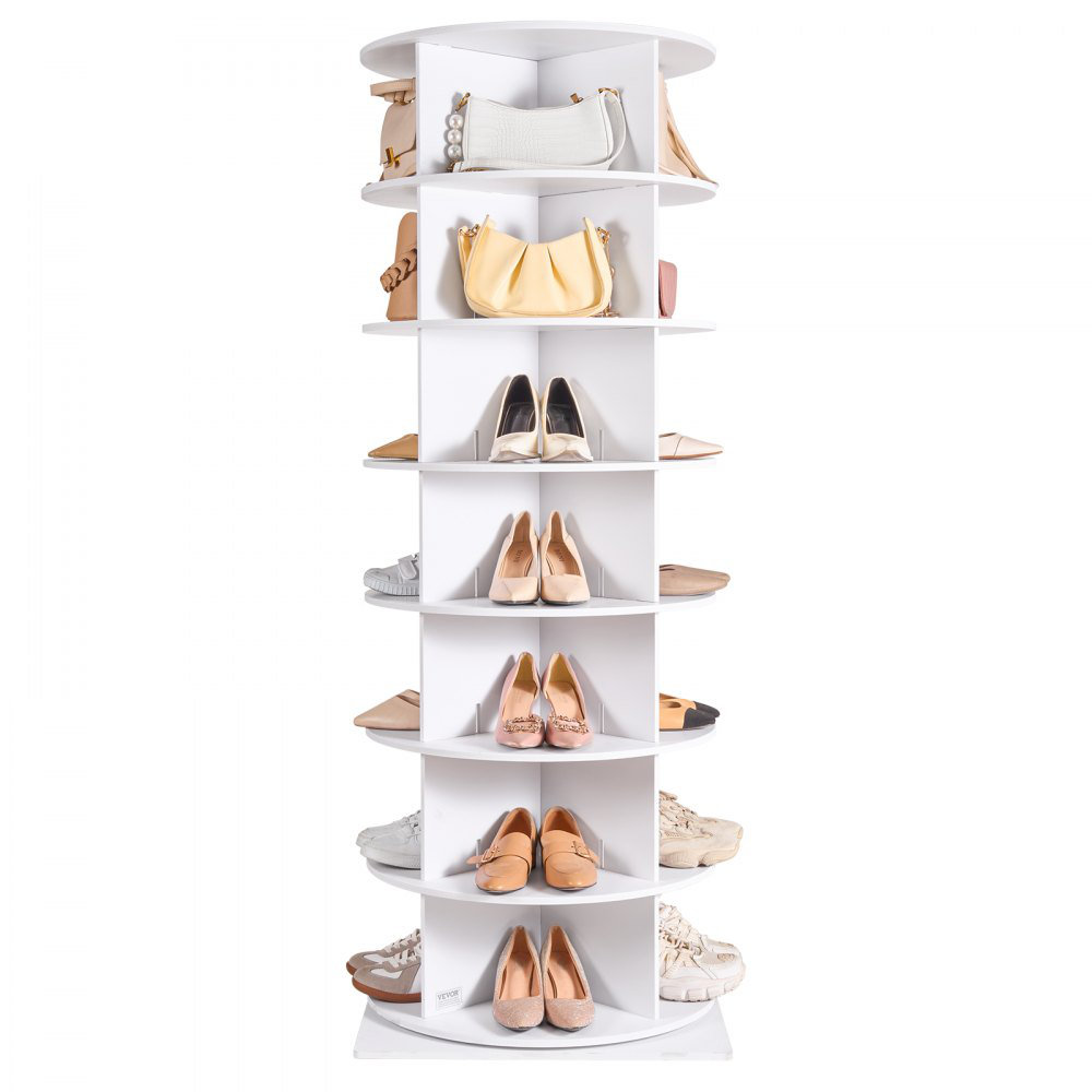 Latitude Run® 7 Tiers Rotating Shoe Rack Tower, 360°Spinning Shoe ...