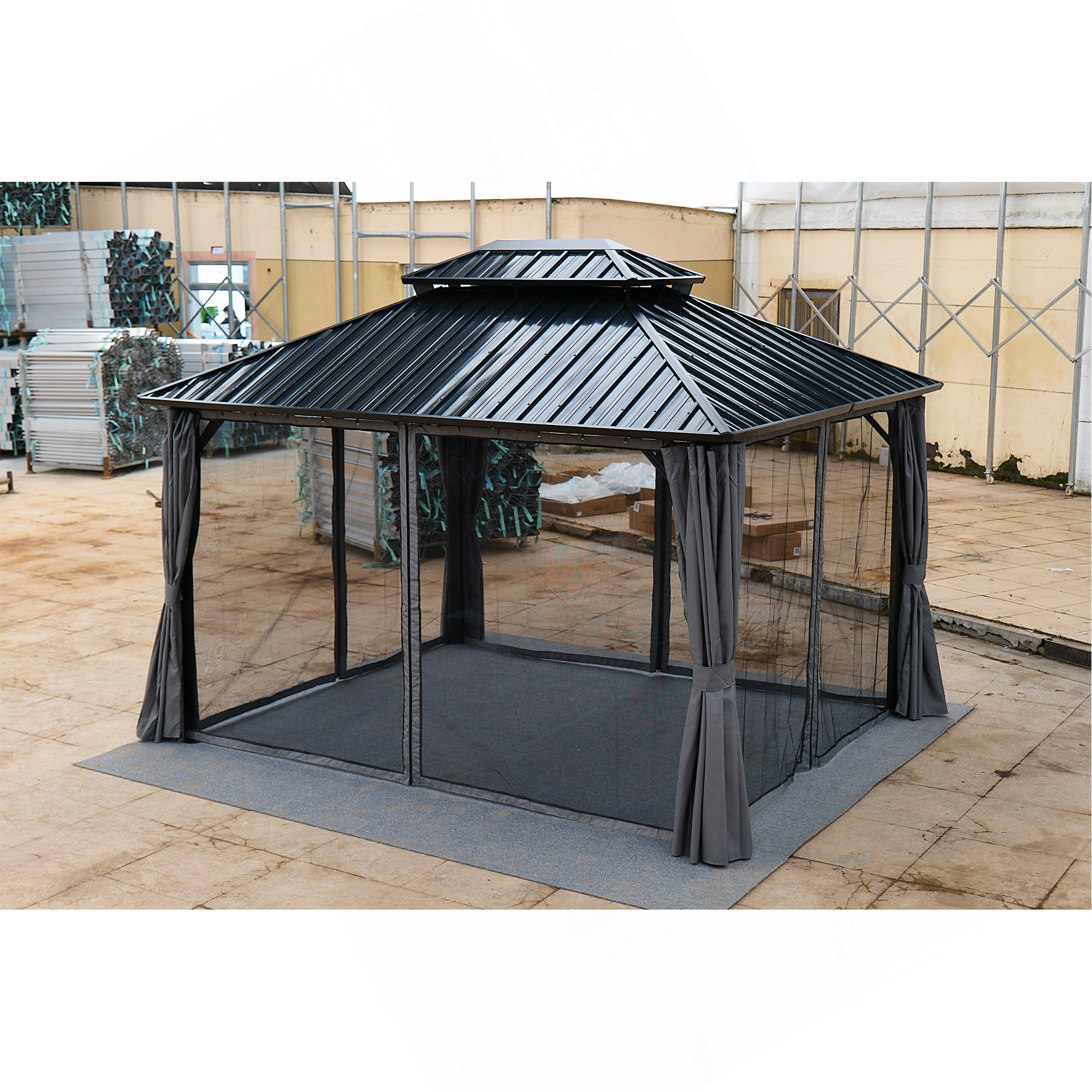 Wentygam 10*10FT Patic Gazebo,Aluminum Gazebo With Steel Canopy,Outdoor ...