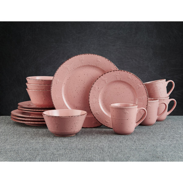 Pfaltzgraff Flamingo 16-Piece Stoneware Dinnerware Set, Service for 4 ...
