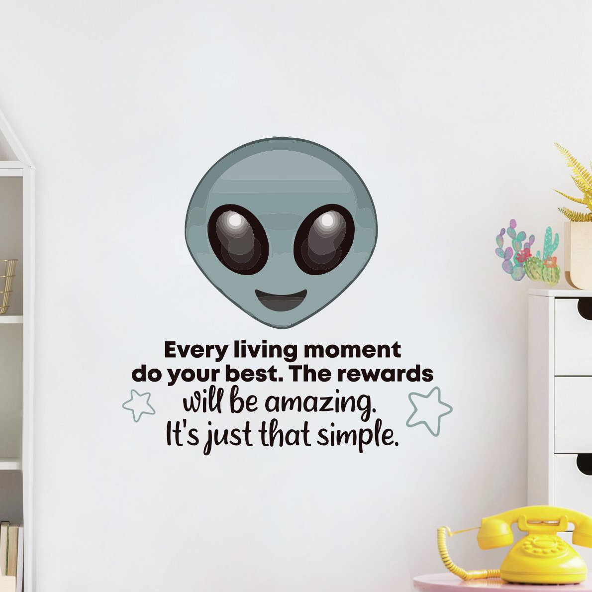 Zoomie Kids Your Best Alien Aliens Life Cartoon Quotes Decors Wall ...