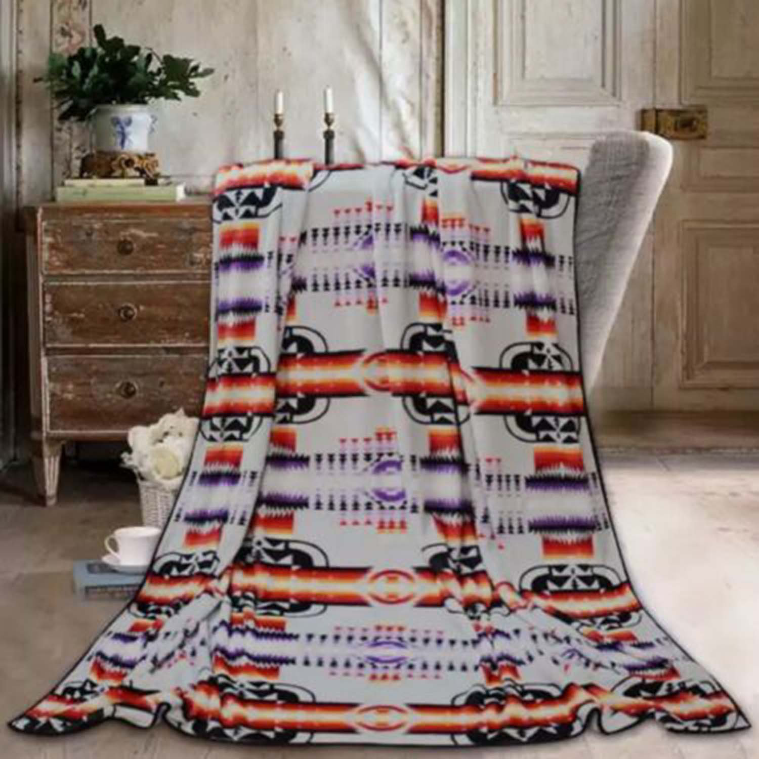 NY Textile Haus Cozy and Vibrant Southwest-Inspired Blanket for Home ...