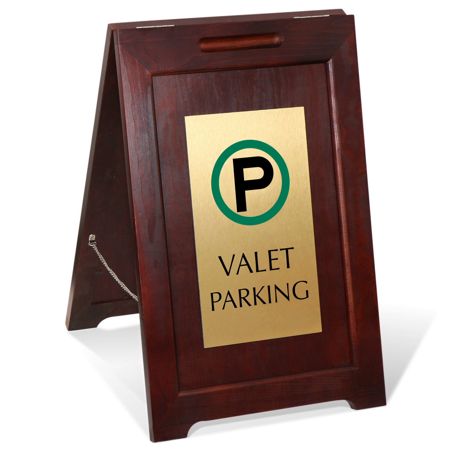 SmartSign "Valet Parking" Wooden A-Frame Standing Floor Sign with ...