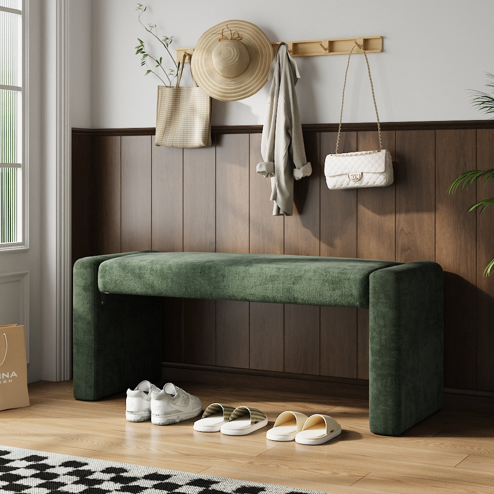 17 Stories Green Modern Ottoman Bench | Wayfair.co.uk