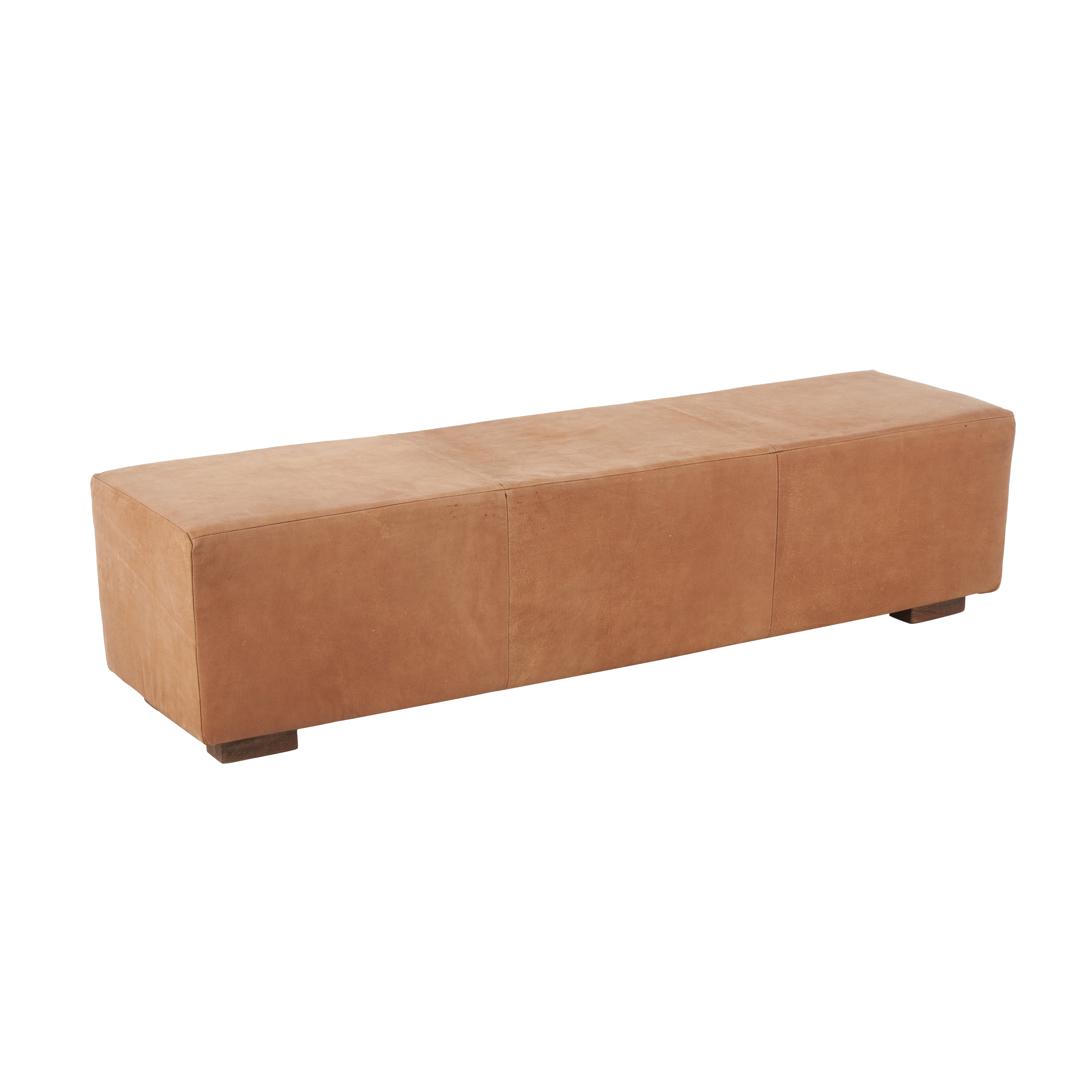Hokku Designs Umran Leather Upholstered Home Copper Bench With Wood ...