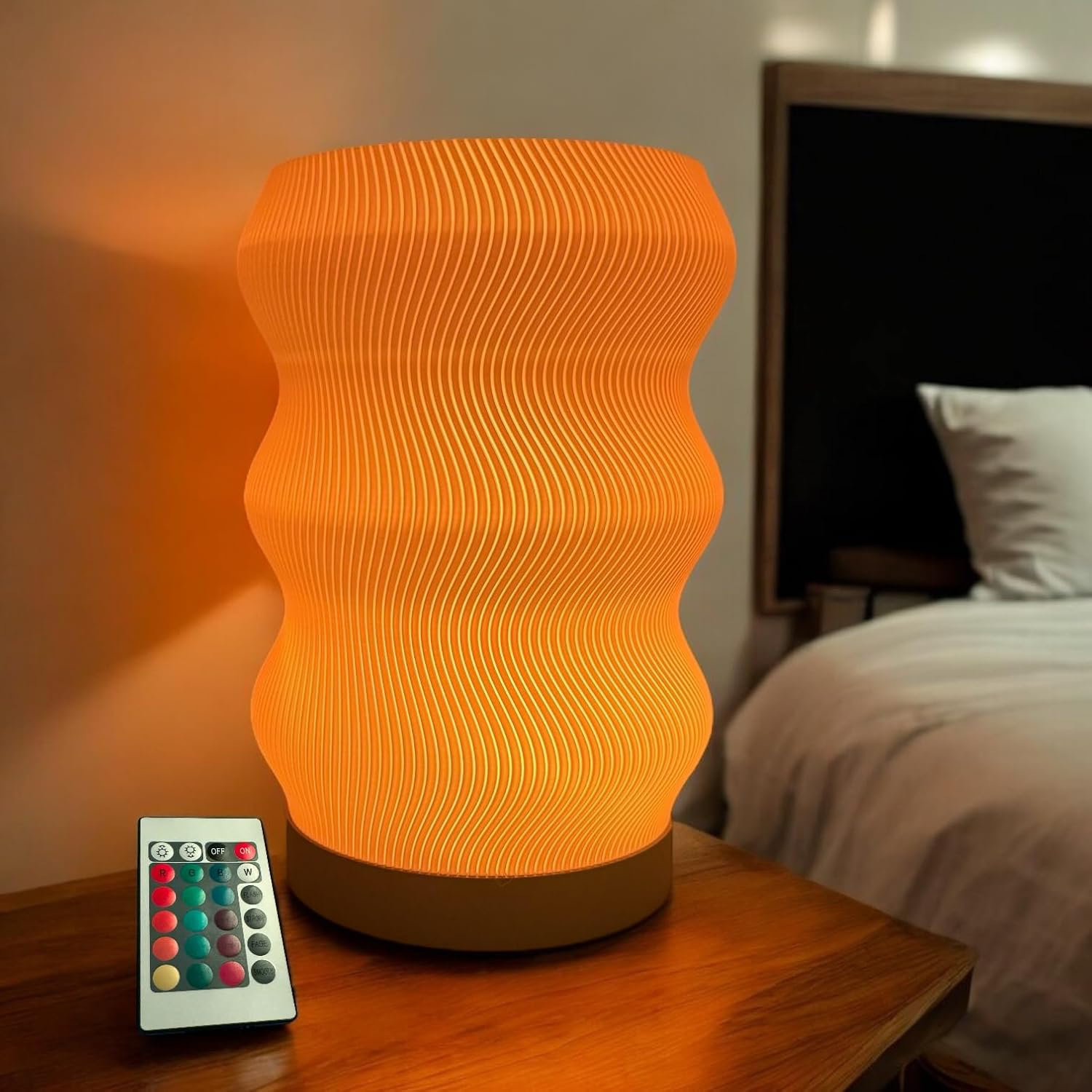 Ivy Bronx Wave Table Lamp Modern Bedside Light Mood Lighting Lamp Eco ...