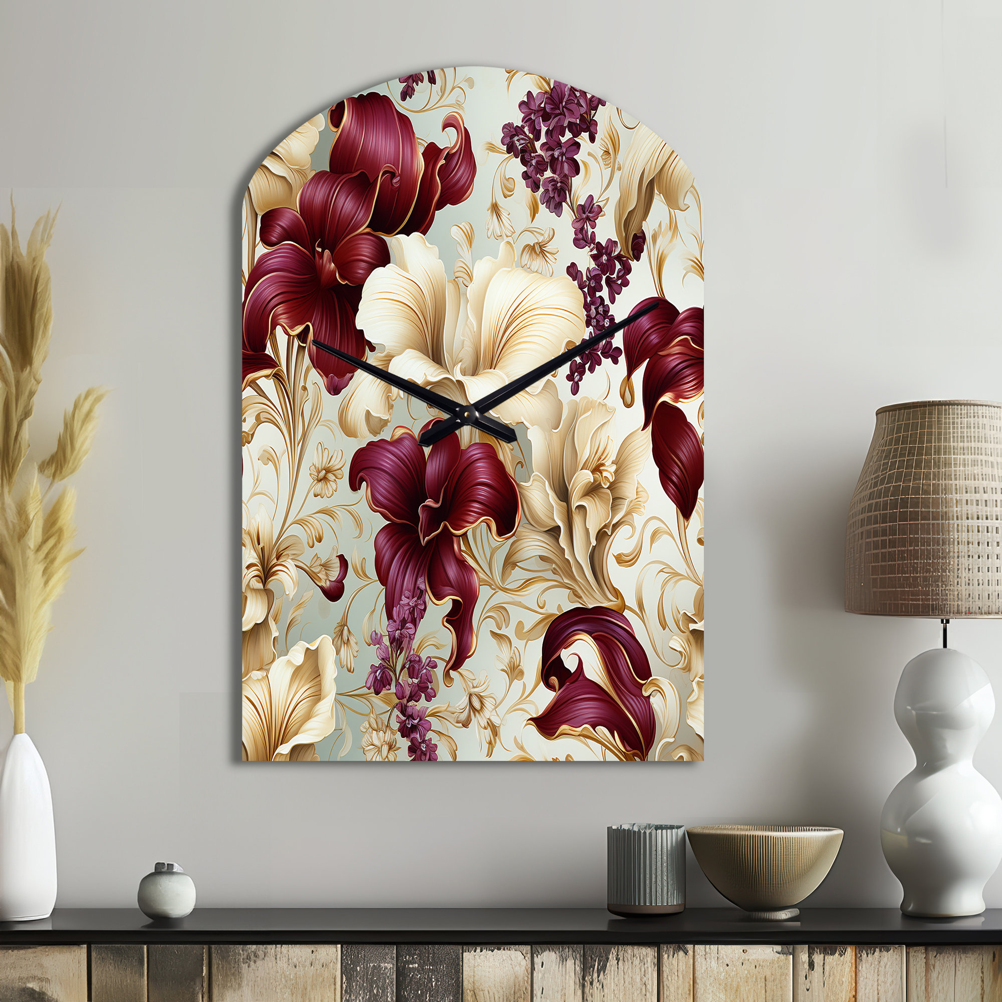 Design Art Royal Victorian Flourish Victorian Pattern - Arch Shape Gold ...