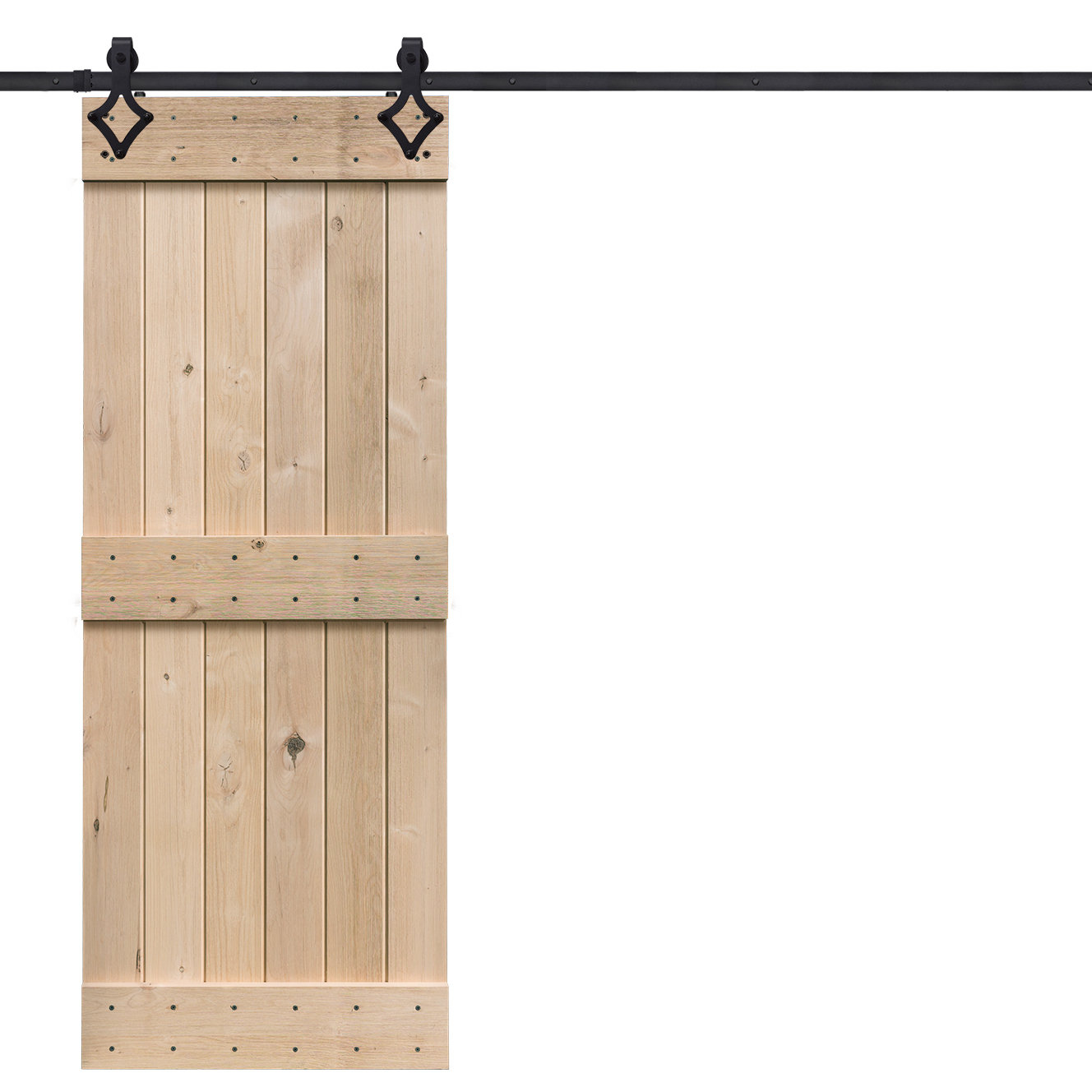 Barndoorz Paneled Wood and Unfinished BarnWood Barn Door without ...