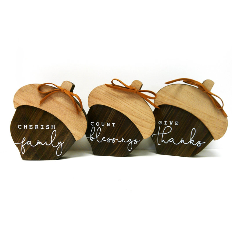 August Grove® Table Décor - 3 Acorns | Wayfair