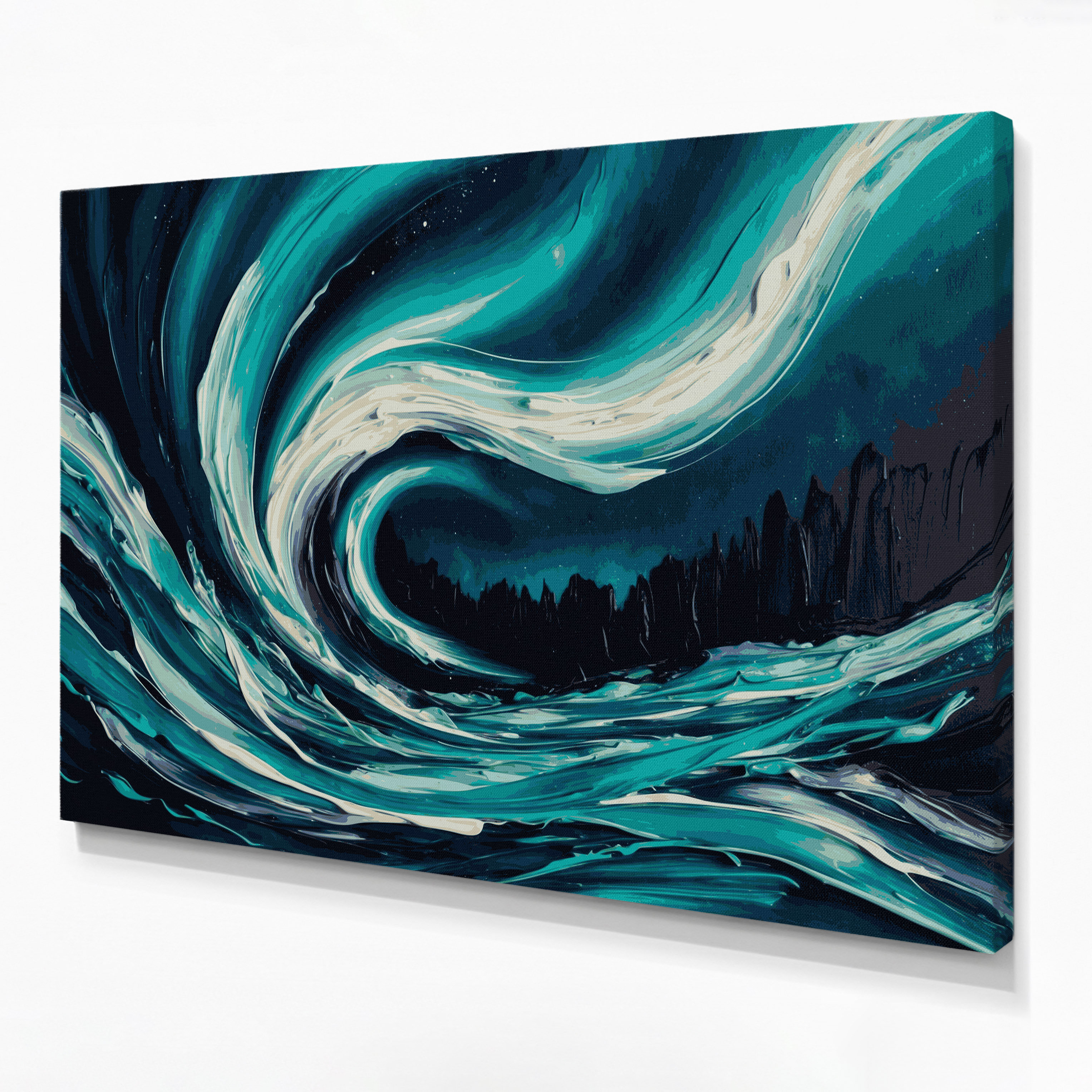 Ivy Bronx Space Aurora abstract interpretations Blue Canvas Wall Art ...