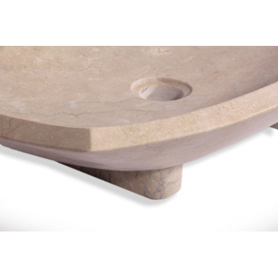 Hispania Home Bora 15.75'' Beige Stone Rectangular Vessel Bathroom Sink ...