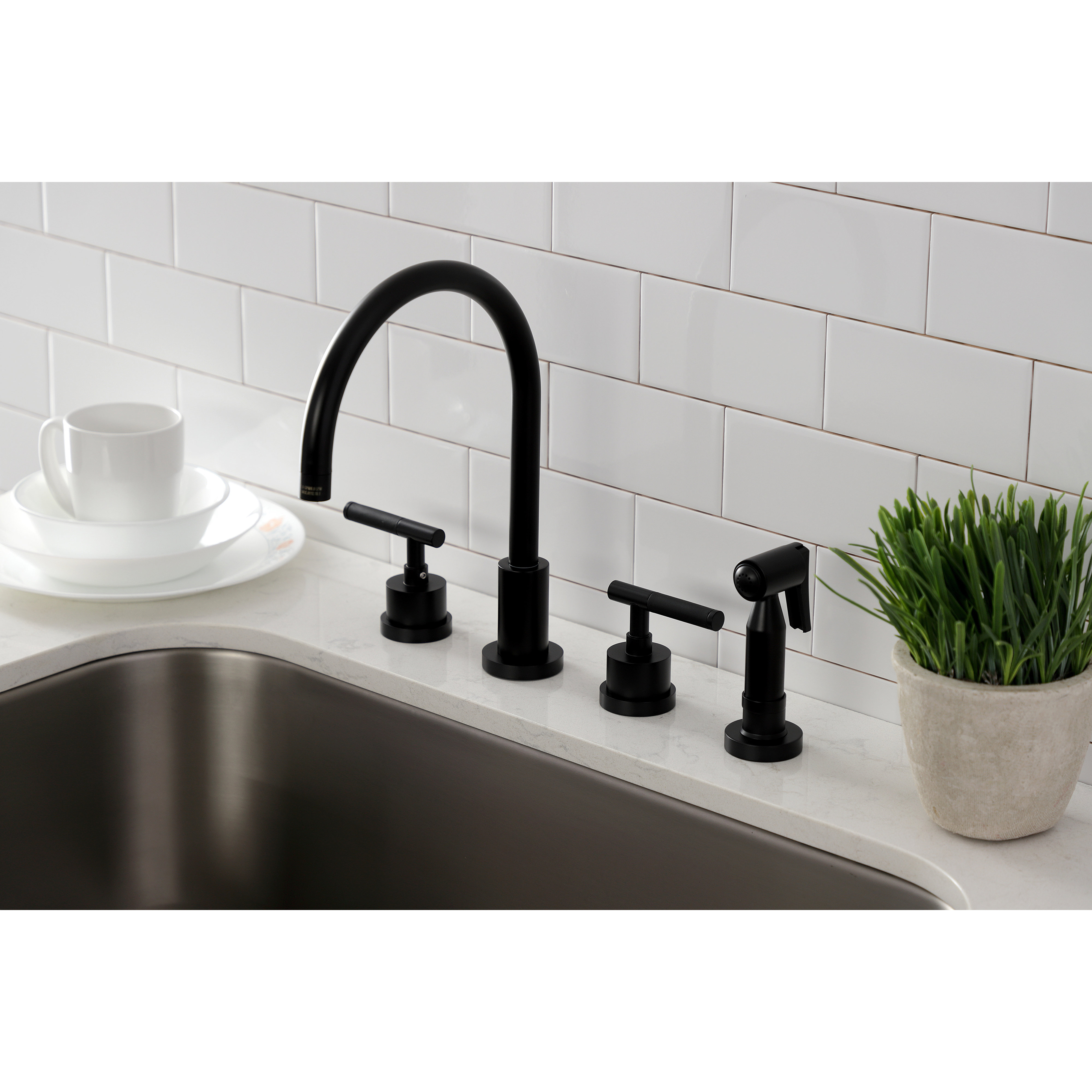 4 Hole Kitchen Faucet With Sprayer