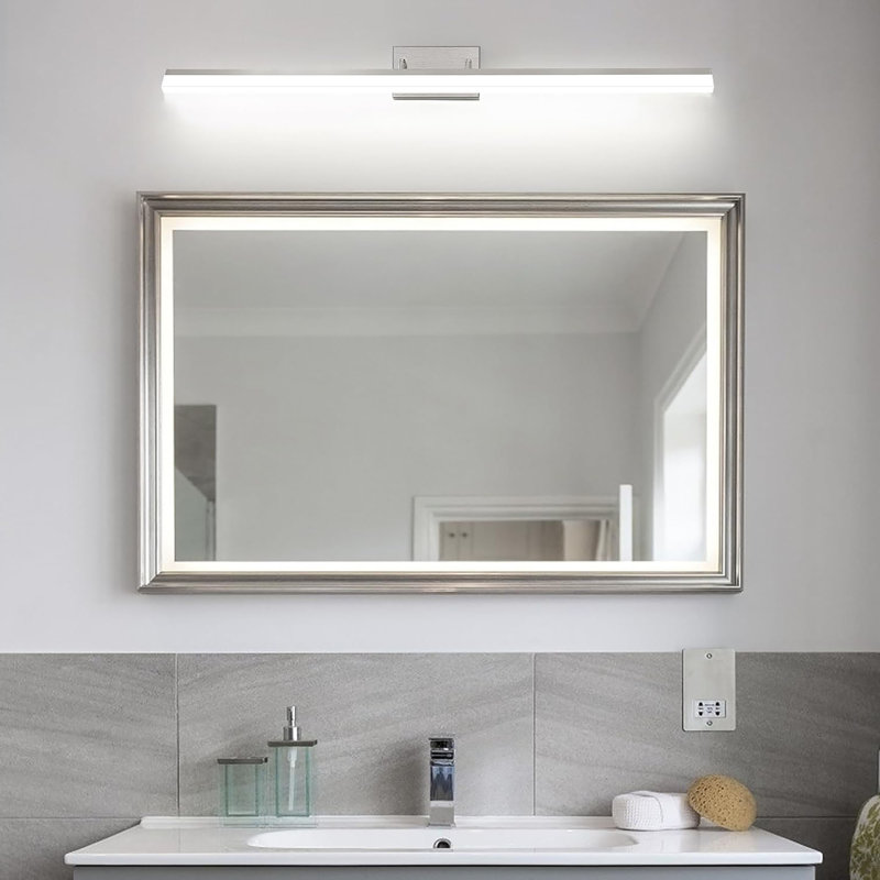 Brayden Studio® 48In Brushed Nickel Vanity Light, Adjustable Bathroom ...