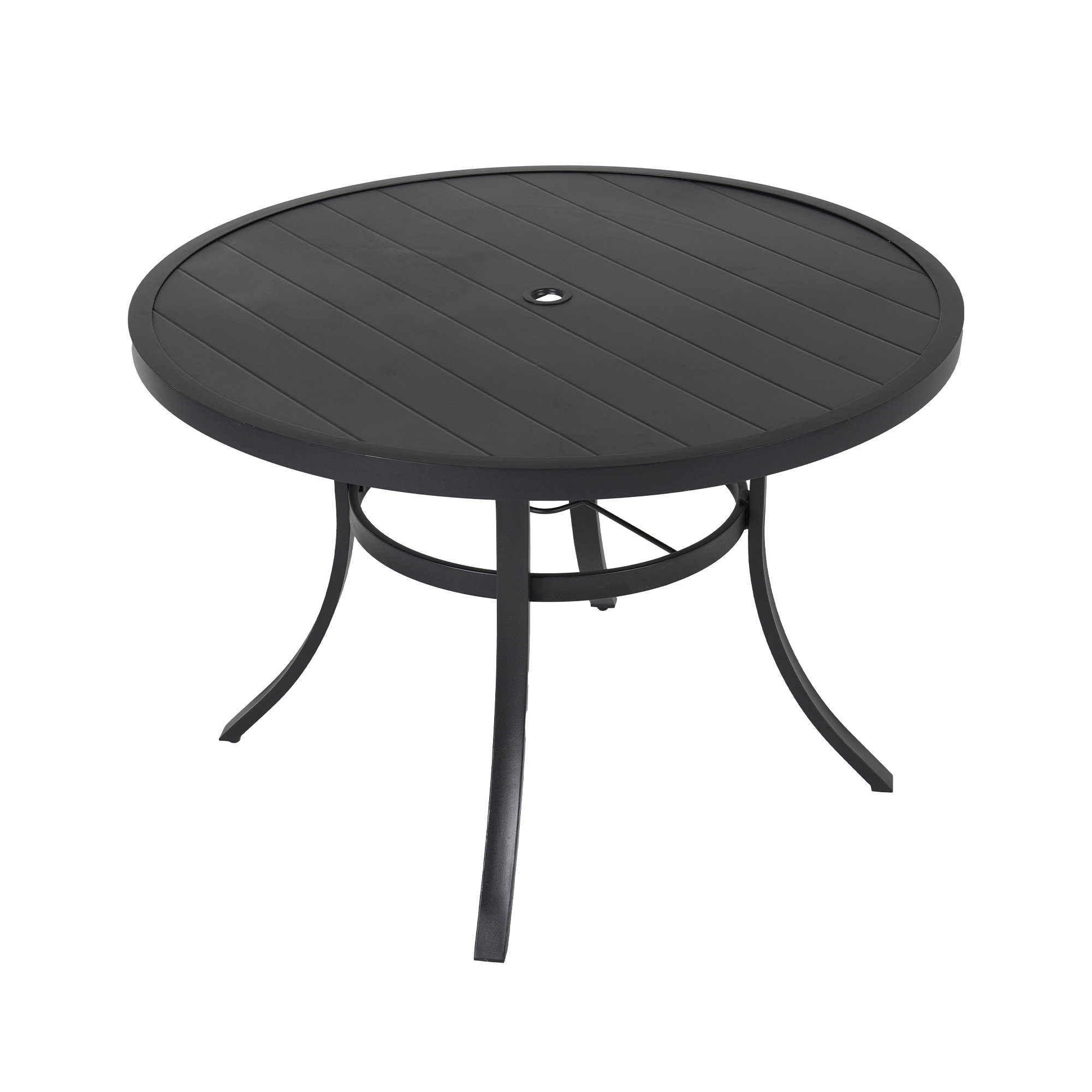 Lark Manor™ Cast Aluminum Round Patio Bistro Dining Table With Umbrella ...