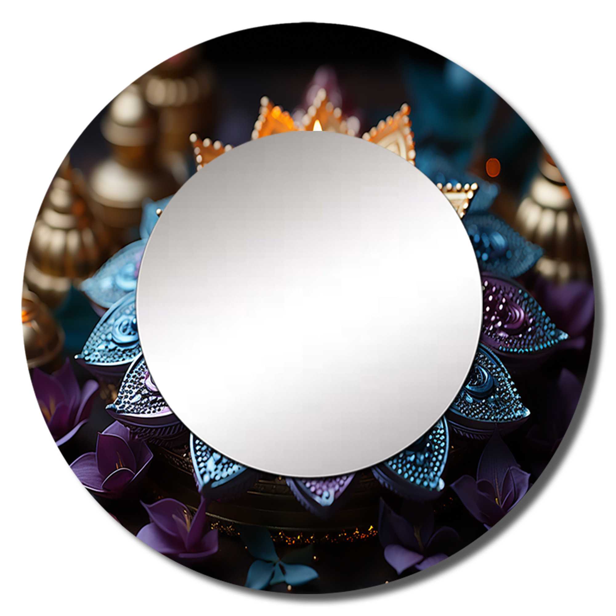 Design Art Hinduisim Vibrant Mandala - Hinduism Wall Mirror, Yellow ...