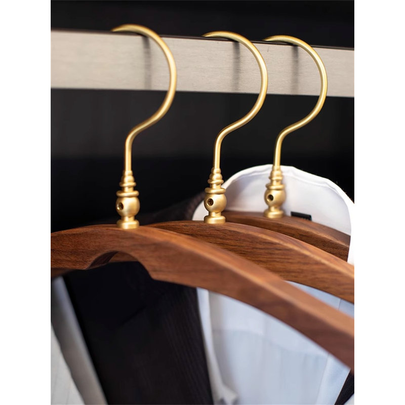 Thrones Designs Solid Wood and Brass Clothes Hanger | Wayfair