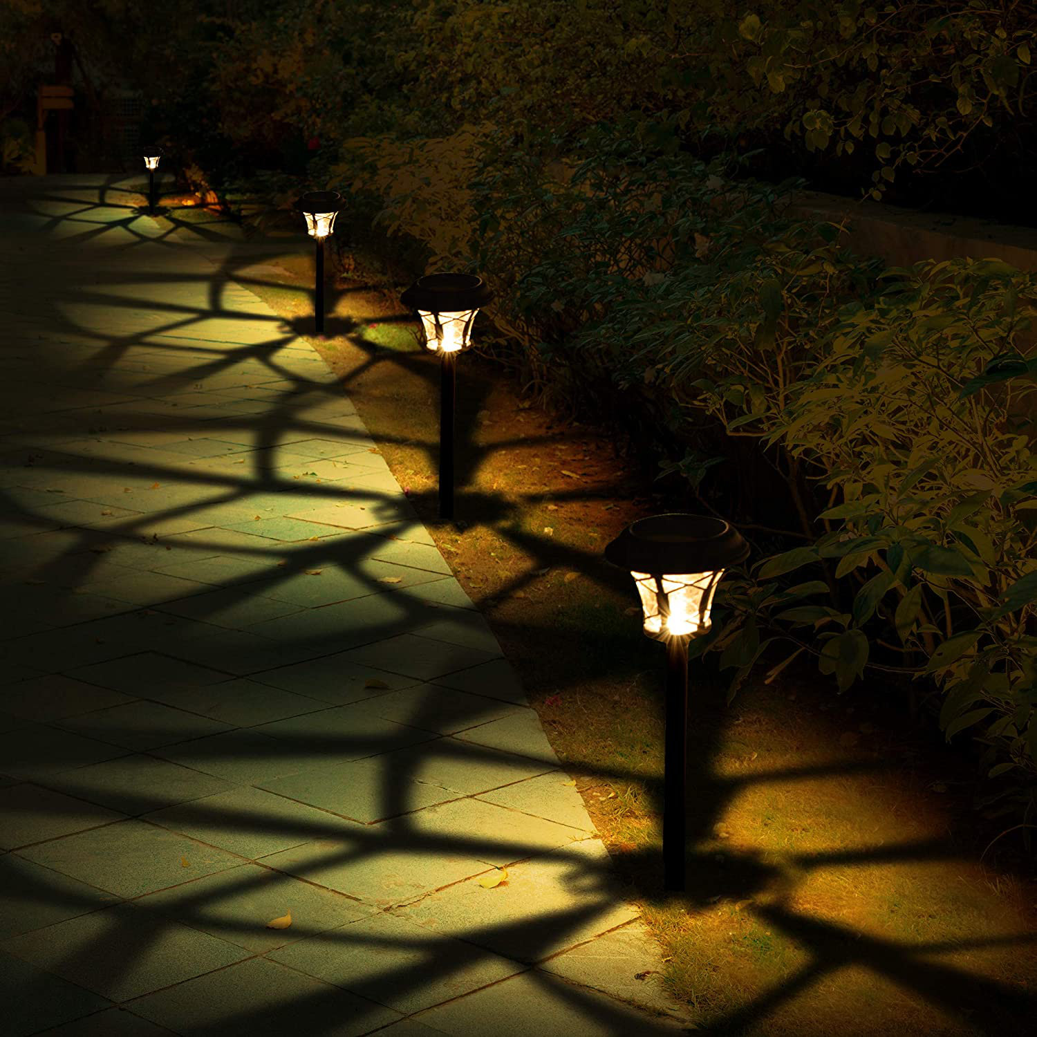 BEAU JARDIN 8 Pack Solar Pathway Lights Waterpoof, Outside Landscape ...