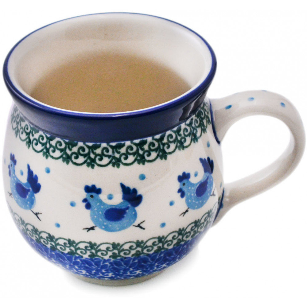 Polmedia Polish Pottery 12 Oz Stoneware Bubble Mug - Chicken Merry-Go ...