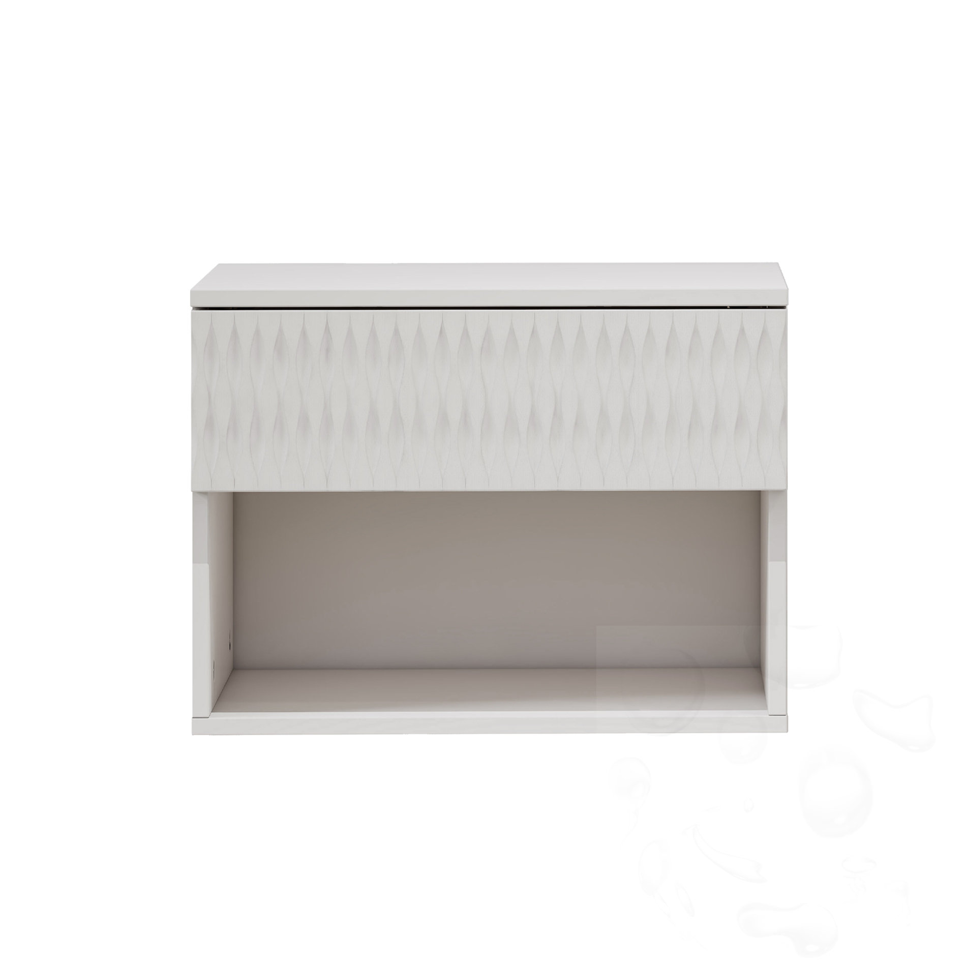 Ebern Designs Set Of 2 Wall-Mounted Nightstand With Drawer&Open Area ...