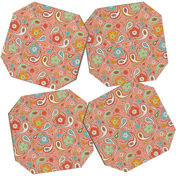 Deny Designs 5 Piece Adora Paisley Coaster Set | Wayfair