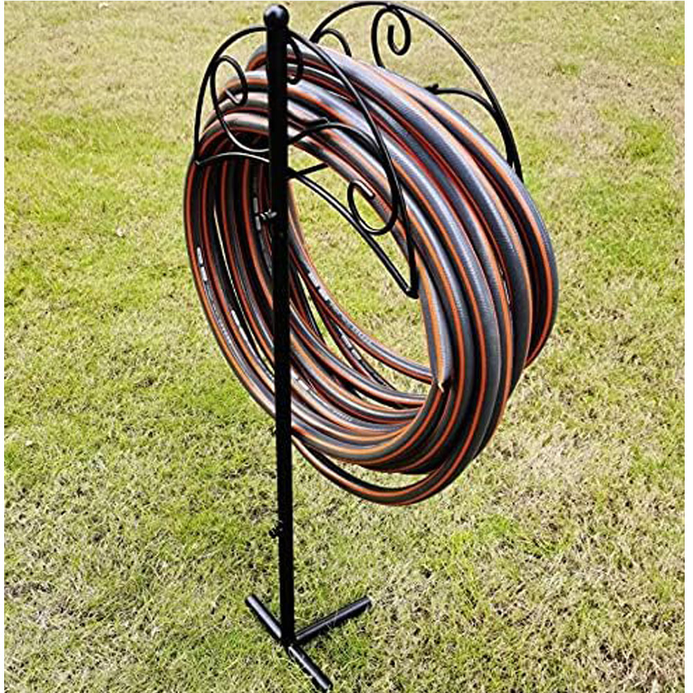 17 Stories Garden Water Hose Holder Detachable Metal Hose Rack Stand ...
