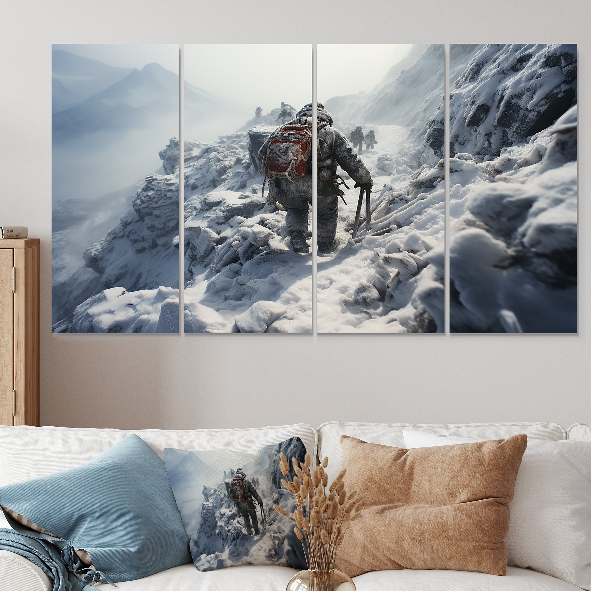 Millwood Pines Hicking Winter Mountain Track III - Hiking 4 Piece Wall ...