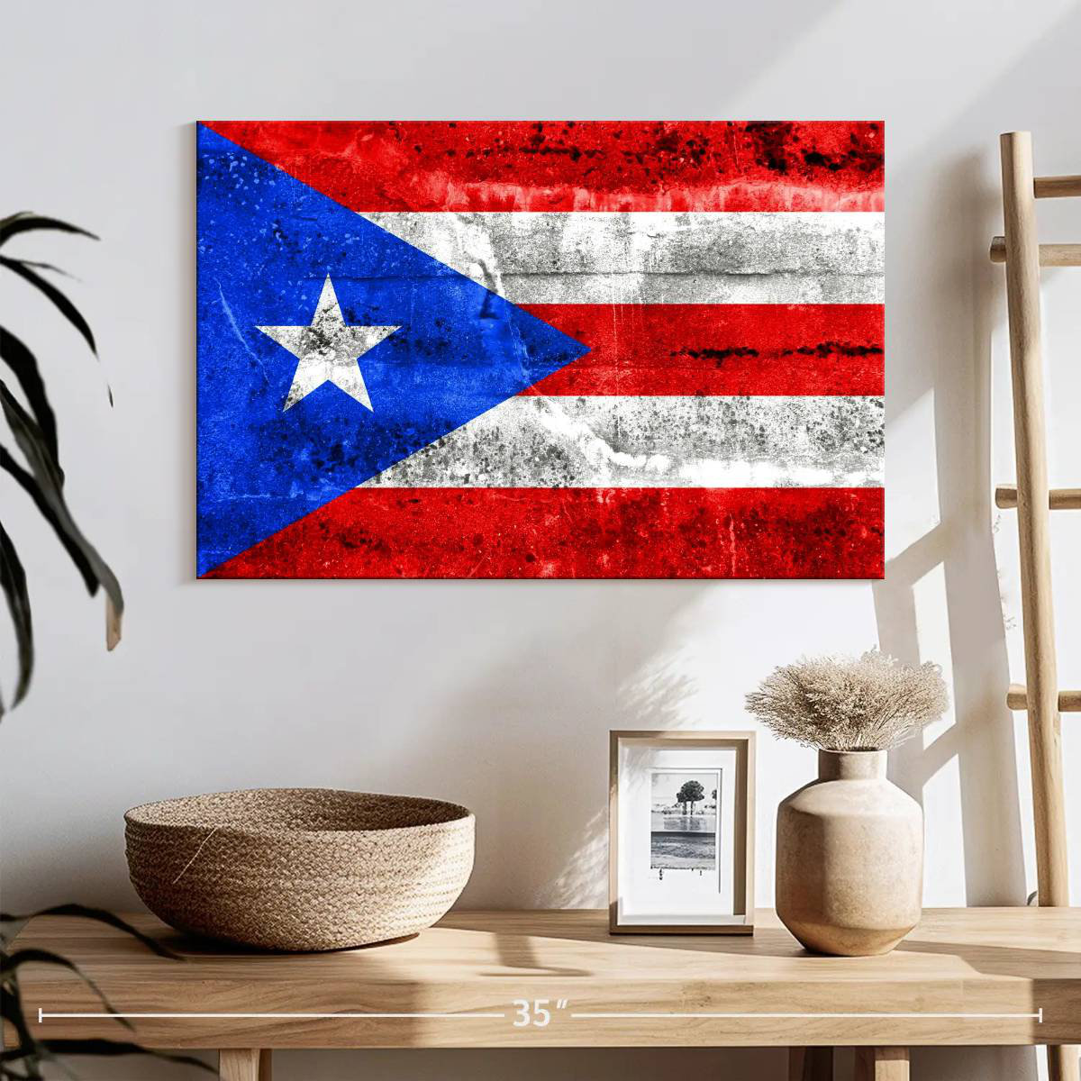 Gracie Oaks Grunge Puerto Rico Flag | Wayfair