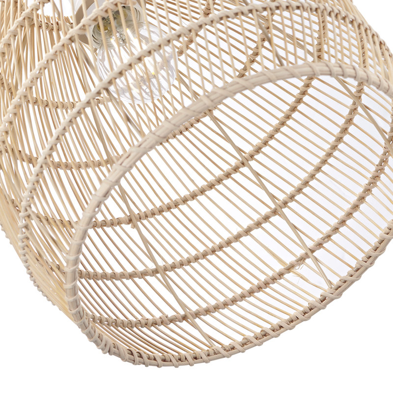 Bay Isle Home 30cm H x 30cm W Bamboo/Rattan Bell Pendant Shade ( Screw ...