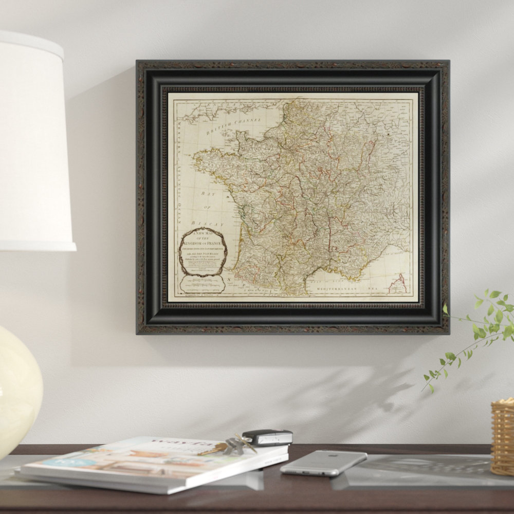 East Urban Home 'A New Map of the Kingdom of France; 1790' Framed Print ...