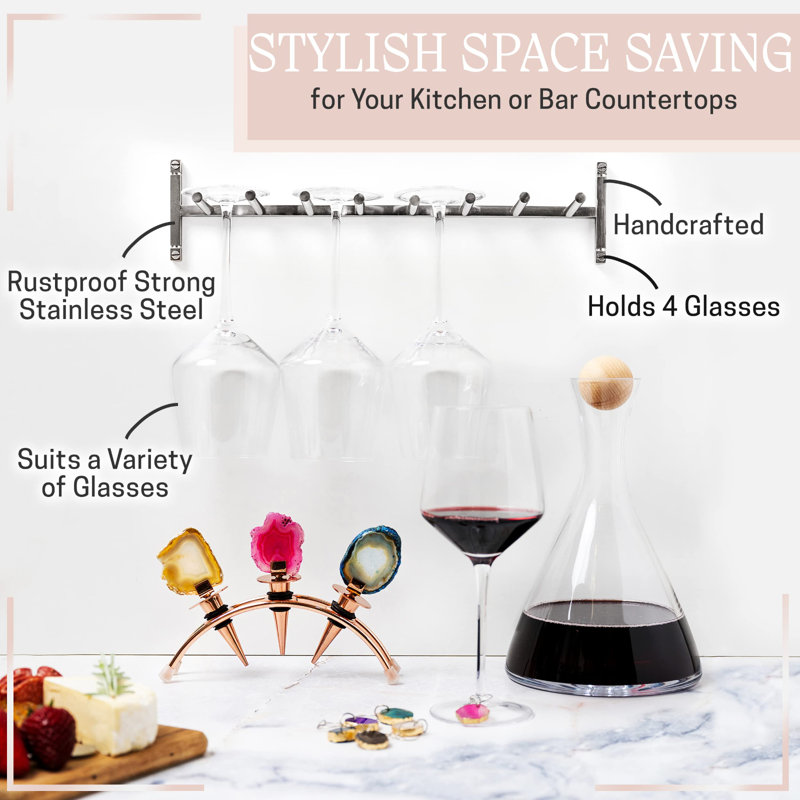 Rebrilliant Wall Mounted Wine Glass Rack | Wayfair