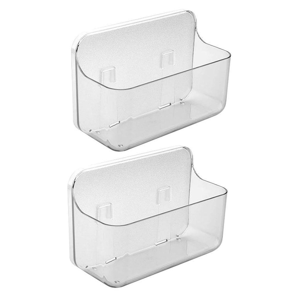 Ebern Designs 2pc Plastic Wall Mount Organizer, Adhesive Clear Cabinet ...
